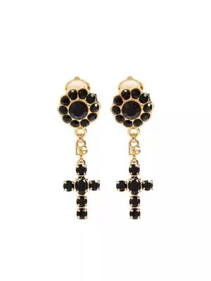 Dolce & Gabbana Cross-pendant Drop Earrings