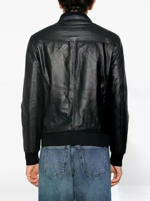ARTE ANTWERP Ribbed-trim Leather Jacket