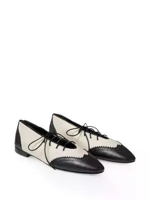 JIMMY CHOO Margot Lace-up Ballet Flats - Neutrals