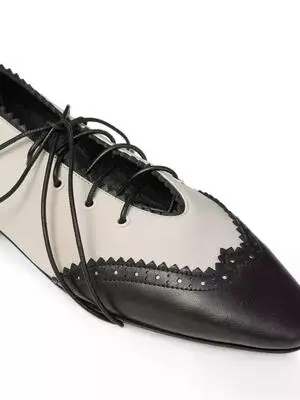JIMMY CHOO Margot Lace-up Ballet Flats - Neutrals
