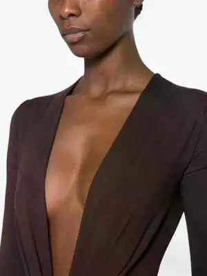 Andamane Plunging V-neck Long-sleeve Bodysuit