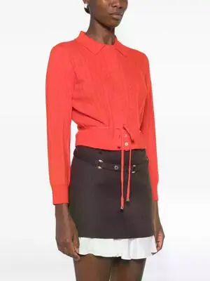 Sandro Lotus Pointelle-knit Cardigan