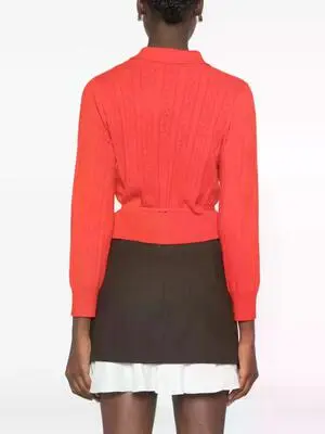 Sandro Lotus Pointelle-knit Cardigan