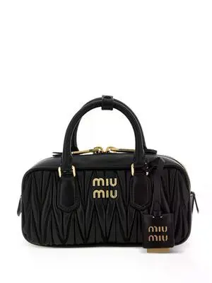 Miu Miu Arcadie Matelassé Nappa Leather Bag - Black