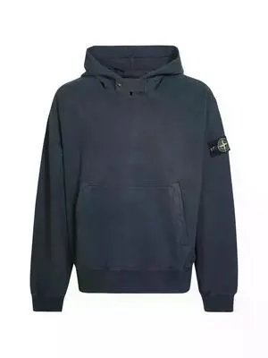 Stone Island Hoodie Sweater With Compass Logo - Blue