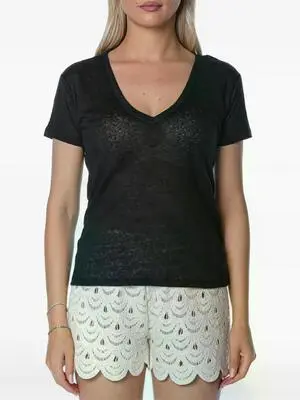 MC2 SAINT BARTH MC2 Saint Barth Eloise Linen T-Shirt Black