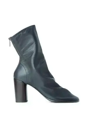 LEMAIRE Glove Ankle Boots With 80mm Heel In Leather - Black
