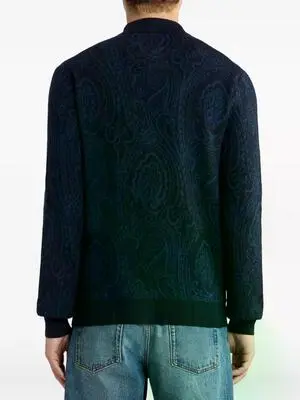 Etro Wool-blend Jacquard Polo Sweater With Paisley Motif