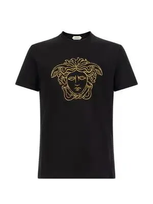 Versace Medusa-embroidered T-shirt - Black