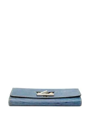 LOUIS VUITTON 2015 Epi Denim Twist Wallet Long Wallets
