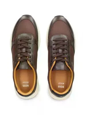 BOSS Leather-trim Panelled Sneakers