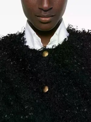 TWINSET Textured Long-sleeve Jacket With Gold-tone Hardware