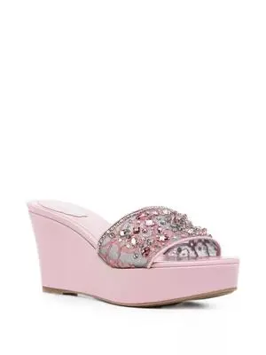 Rene Caovilla 100mm Christy Crystal-embellished Sandals - Pink