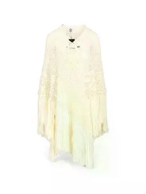 CHIARA IS Peonia Fringed Crochet Scarf - Neutrals