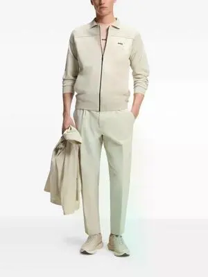 BOSS Mesh-panelled Leather-trim Sneakers