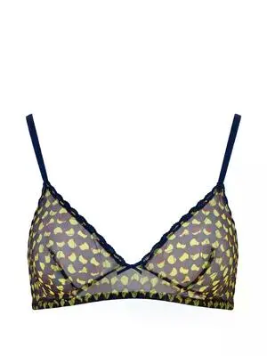 LAURA URBINATI Patterned Tulle Bra - Blue
