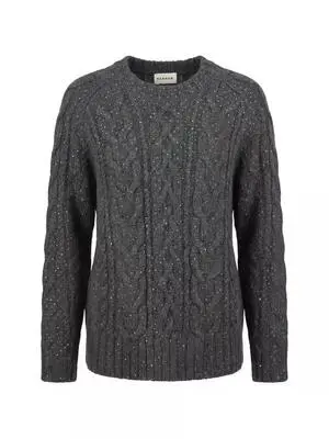 P.a.r.o.s.h Cable-knit Sequin-embellished Sweater - Grey