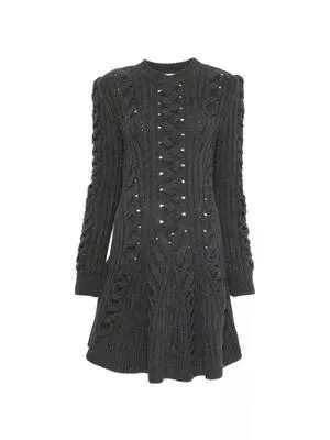 Alexander McQueen Cable Knit Pointelle Detail Dress