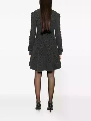 Alexander McQueen Cable Knit Pointelle Detail Dress