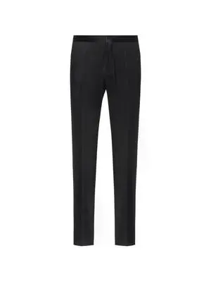 Hugo Satin-waistband Tailored Trousers - Black