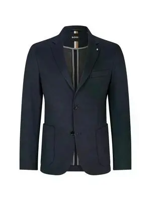 Hugo Textured Single-breasted Blazer - Blue