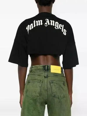 Palm Angels Cropped T-shirt With Logo Detail