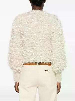 TWINSET Round Neck Long Sleeves Jacket With Gold-tone Hardware