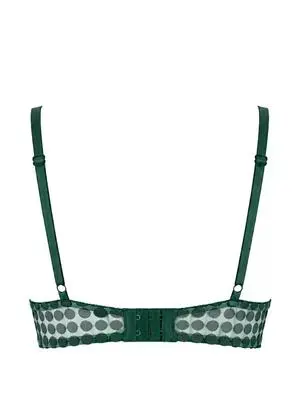 LAURA URBINATI Polka-dot Tulle Bra - Green