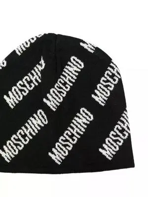 Moschino Print Beanie Hat - Black