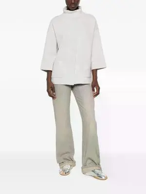ANNE CLAIRE High-neck Patch-pocket Cardigan