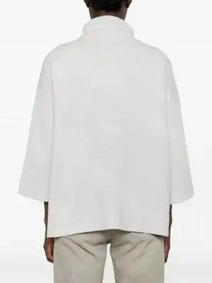 ANNE CLAIRE High-neck Patch-pocket Cardigan