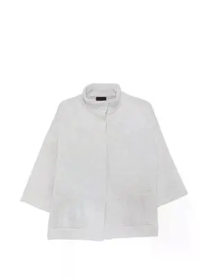 ANNE CLAIRE High-neck Cardigan - Grey