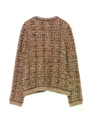 Bruno Manetti Bouclé-knit Patch-pocket Cardigan