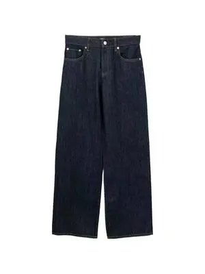Helmut Lang Seam-detail Logo-patch Jeans - Blue