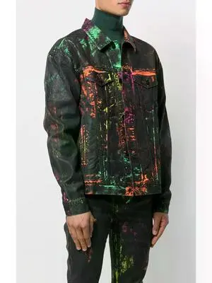 COUNTY OF MILAN Paint Effect Denim Jacket