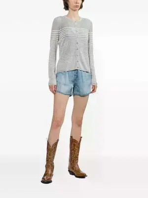 Rag & Bone Striped Pointelle-knit Cardigan