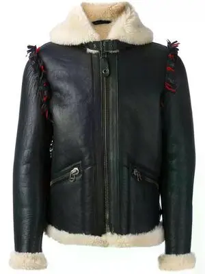 LANVIN Shearling-style Leather Jacket