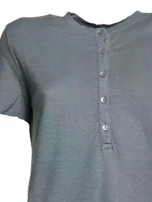 SOLOTRE Button-placket Short-sleeve T-shirt
