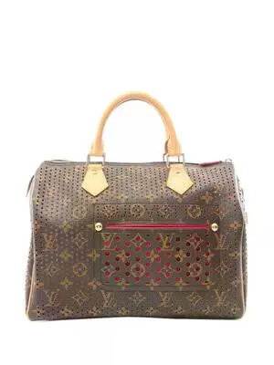 LOUIS VUITTON 2006 Monogram Perforated Speedy 30 Boston Bag - Brown