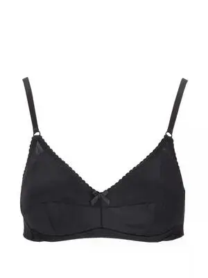 LAURA URBINATI Lace-panel Bow-detail Bra - Black
