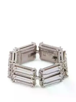 JIL SANDER Crystal-embellished Logo-engraved Ring