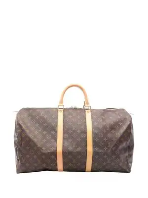 LOUIS VUITTON 2000 Monogram Keepall 55 Travel Bag - Brown