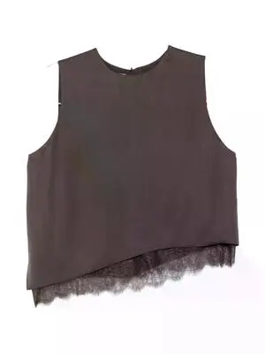 Vince Lace-trim Sleeveless Blouse - Brown