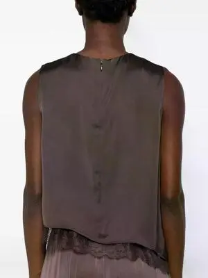 Vince Lace-trim Sleeveless Blouse