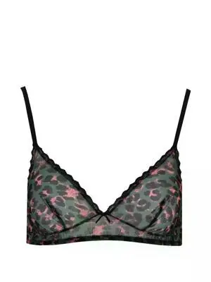 LAURA URBINATI Leopard-print Triangle Bra - Green
