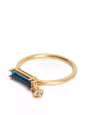 JIL SANDER Crystal-embellished Logo-engraved Ring