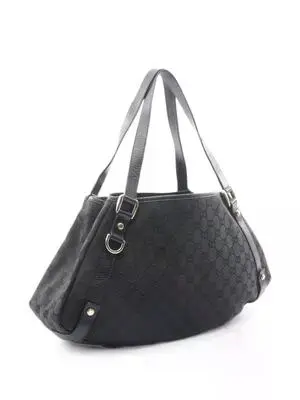Gucci 2000s Abby Gg Canvas Tote Bag - Black