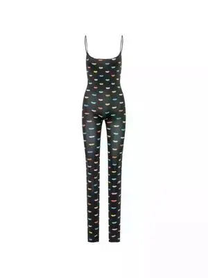Fiorucci Lips Print Spaghetti Strap Jumpsuit
