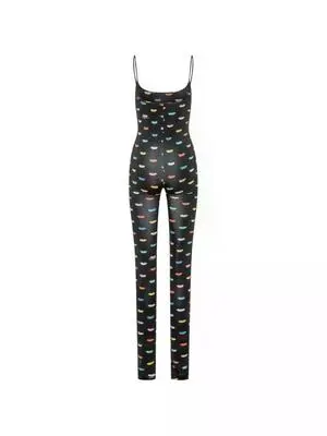 Fiorucci Lips Print Spaghetti Strap Jumpsuit