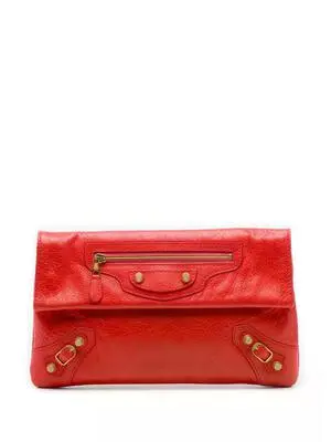 Balenciaga 2013 Lambskin Motocross Giant 12 Envelope Clutch Bag - Red